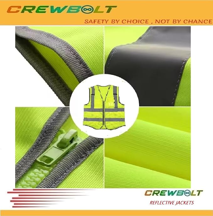 Premium High Visibility Reflective Safety Jacket – crewbolt.in