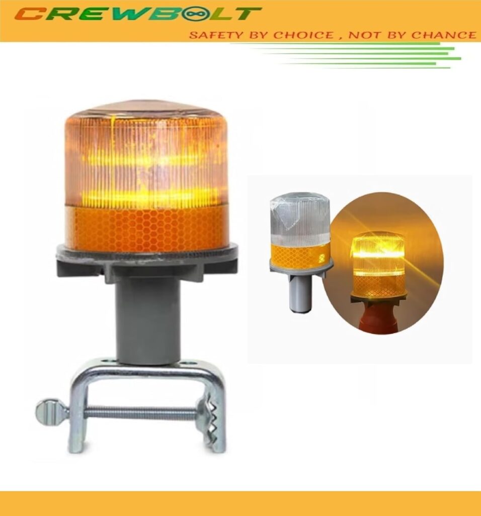 Solar Blinker Light | Aluminium Body with ABS Clamp| Yellow – crewbolt.in